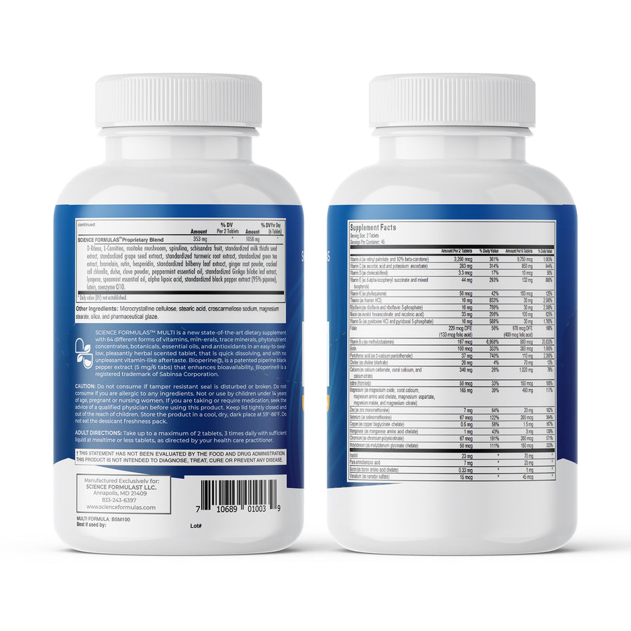 MULTI- Broad Spectrum Multivitamin - Science Formulas
